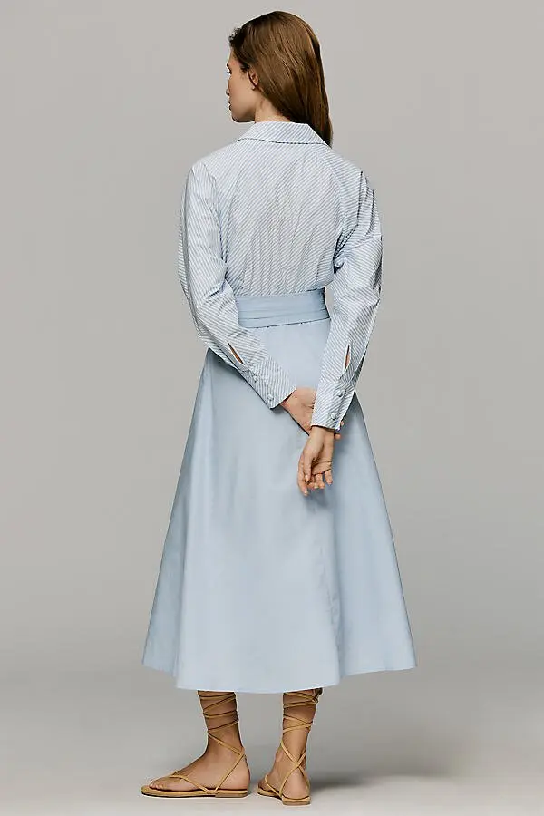 EN SAISON Cotton Wrap Shirt Dress