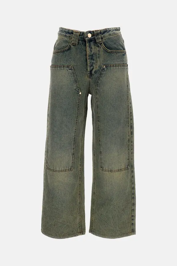 META CAMPANIA COLLECTIVE Milton Tea-wash Denim Carpenter Pants - Blue