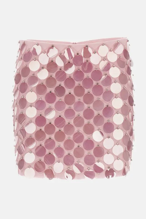 DES_PHEMMES Sequin Embellished Mini Skirt - Rose