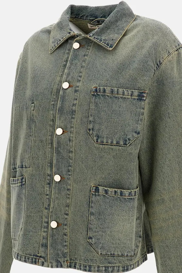 META CAMPANIA COLLECTIVE Cropped Denim Jacket - Blu
