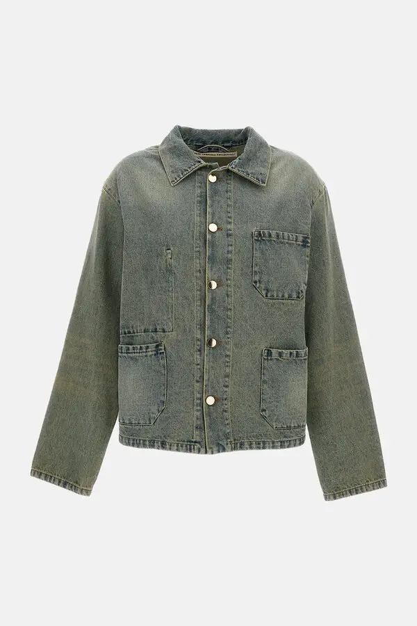 META CAMPANIA COLLECTIVE Cropped Denim Jacket - Blue