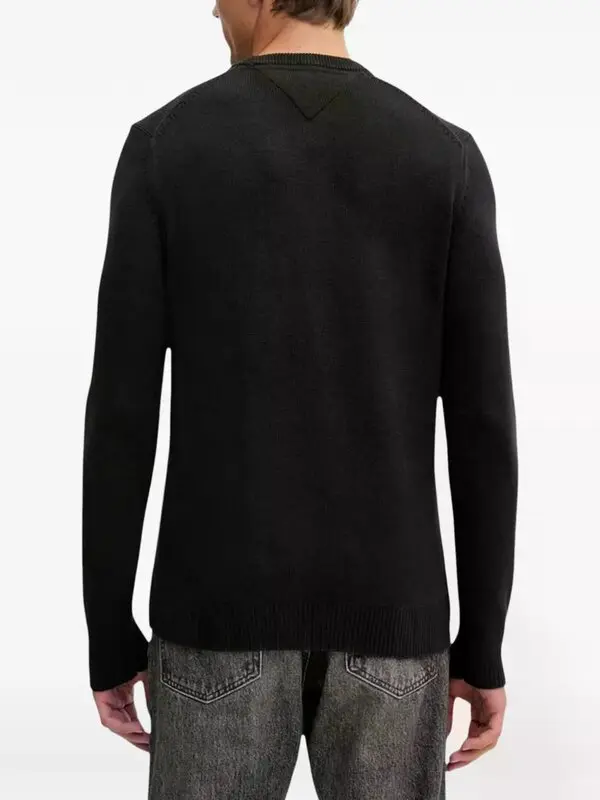 Tommy Hilfiger Logo-patch Cotton Sweater - Black