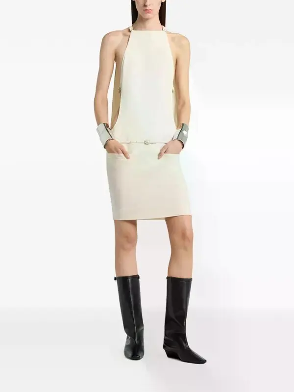 COURREGES Belted Mini Dress - Neutrals