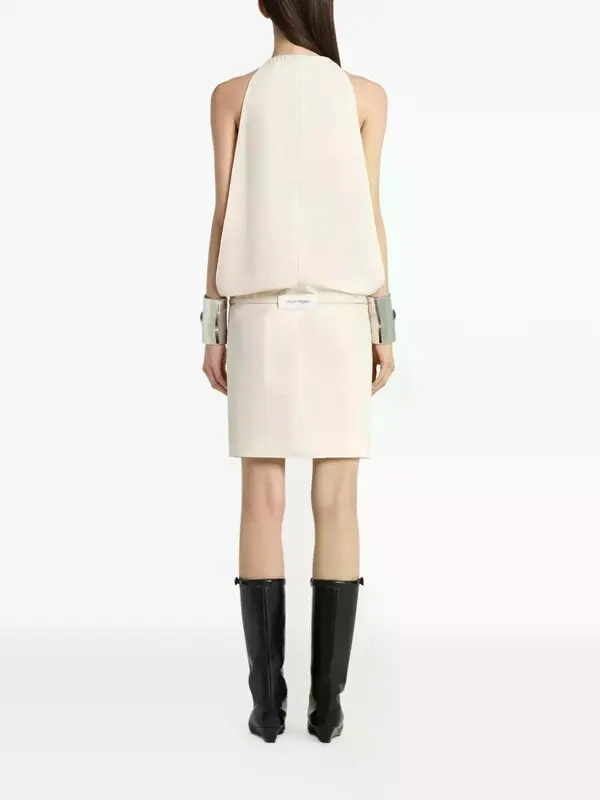 COURREGES Belted Mini Dress - Neutrals