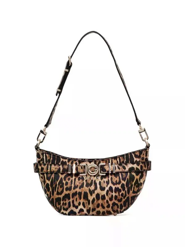 Guess Cirene Leopard-print Buckle-detail Tote Bag - Brown