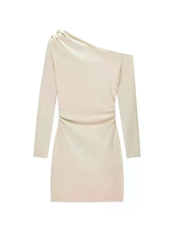Guess Draped Off-the-shoulder Mini Dress - Neutrals