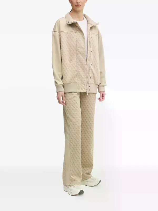 Guess Monogram-print Panelled Jacket - Neutrals
