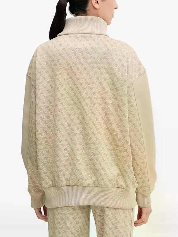 Guess Monogram-print Panelled Jacket - Neutrals