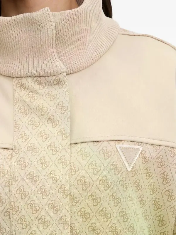 Guess Monogram-print Panelled Jacket - Neutrals