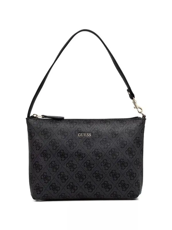 Guess Monogram-pattern Tote Bag With Pouch - Black