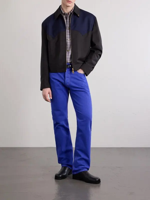 Versace Straight-leg Logo-appliquéd Jeans - Blue