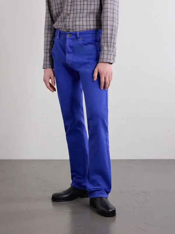 Versace Straight-leg Logo-appliquéd Jeans - Blue