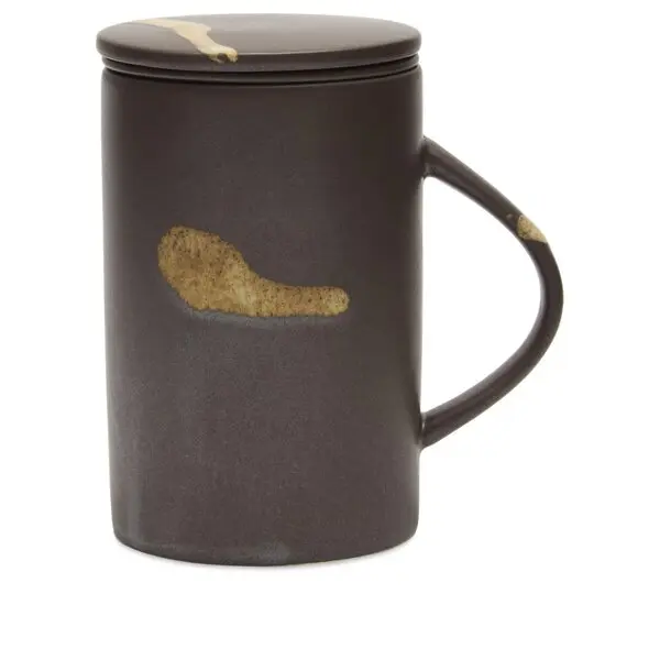 FERM LIVING Koyo Tea Mug With Infuser Set - Dark Brown/buff