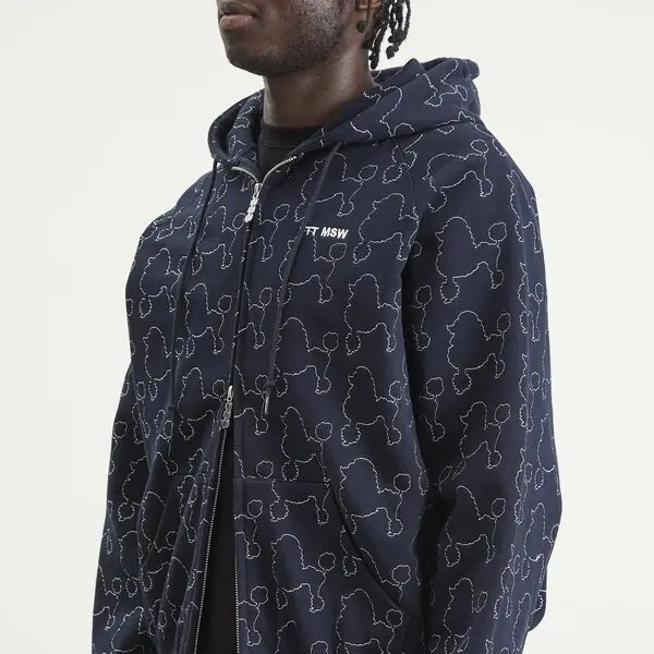 TTT MSW Dog Embroidery Zip Hoodie