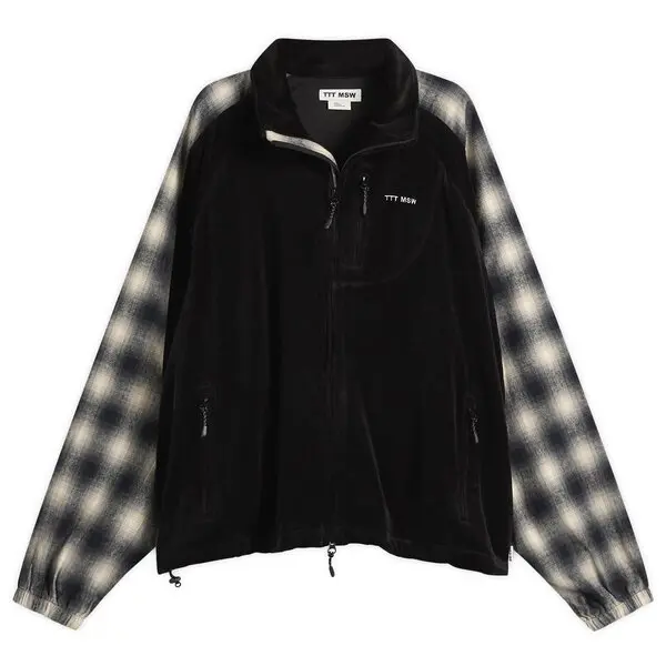 TTT MSW Velour Track Jacket With Tartan Sleeves