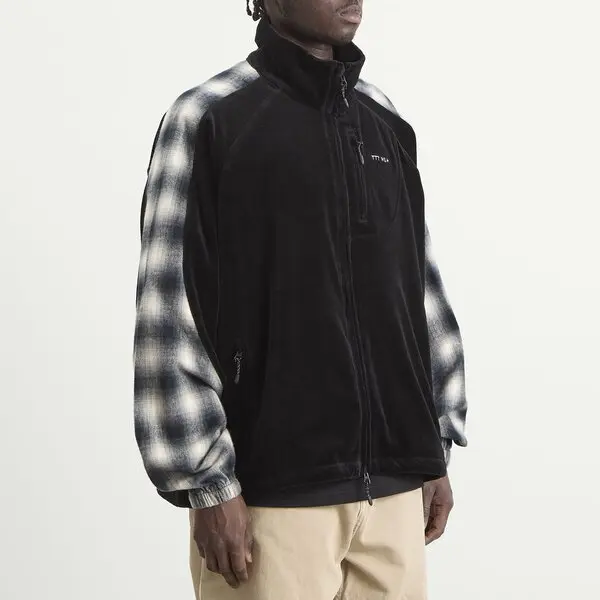 TTT MSW Velour Track Jacket With Tartan Sleeves