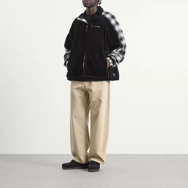 TTT MSW Velour Track Jacket With Tartan Sleeves
