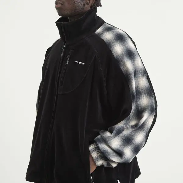 TTT MSW Velour Track Jacket With Tartan Sleeves