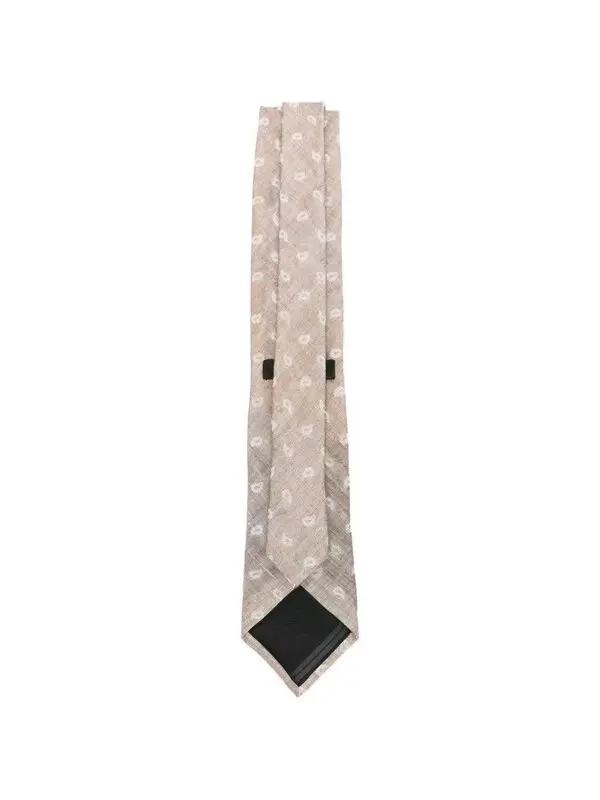 Zegna Paisley-print Slub-texture Neck Tie