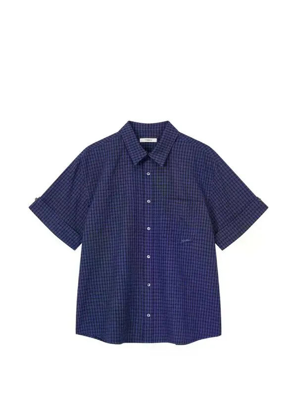 STUDIO TOMBOY Checkered Short-sleeve Shirt - Blue