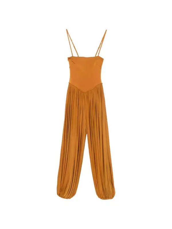 Zimmermann Luna Pleated-leg Jumpsuit - Brown