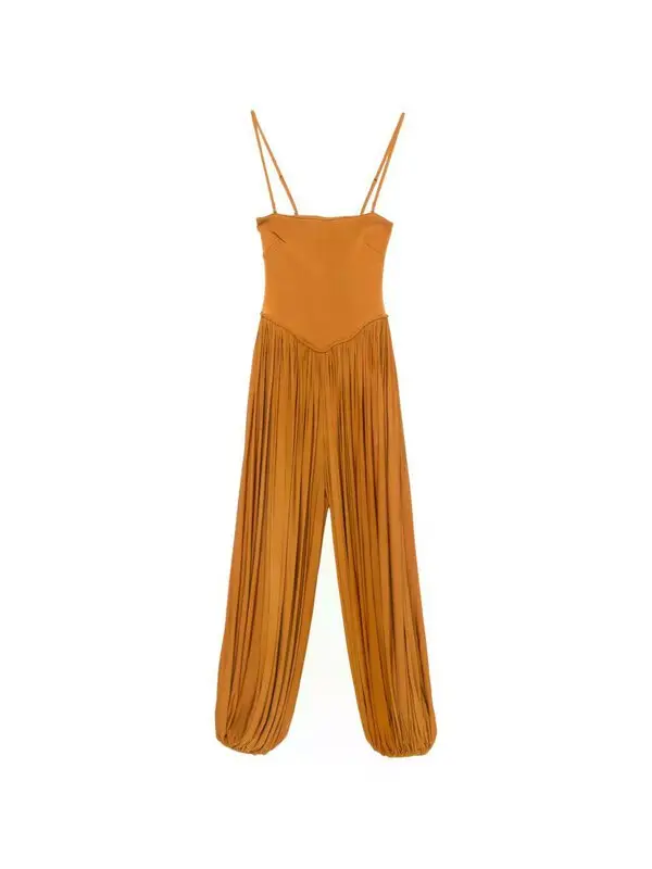 Zimmermann Luna Pleated-leg Jumpsuit - Brown