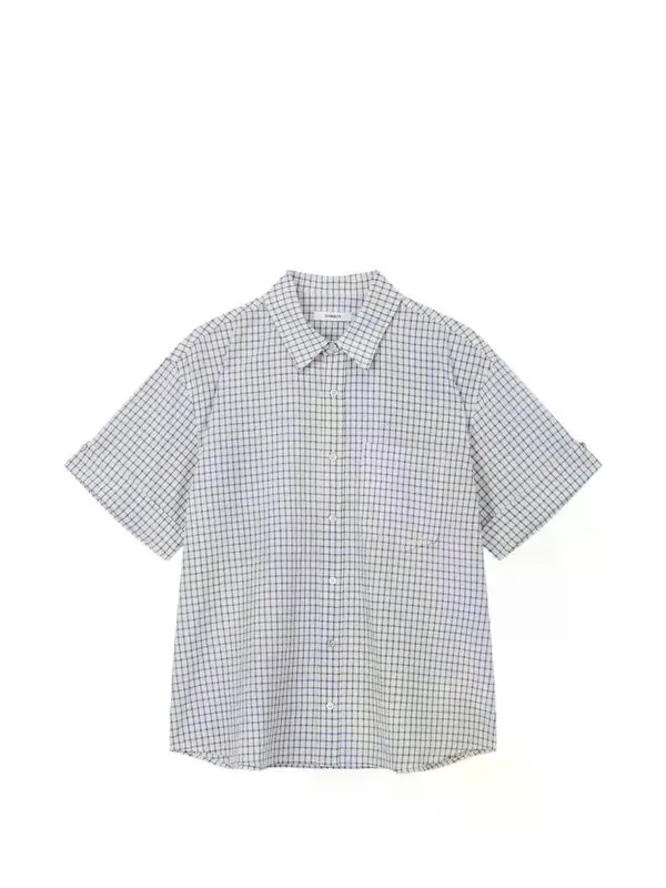 STUDIO TOMBOY Checkered Short-sleeve Shirt - White