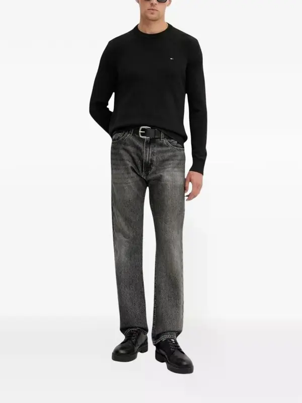 Tommy Hilfiger Logo-patch Cotton Sweater - Black