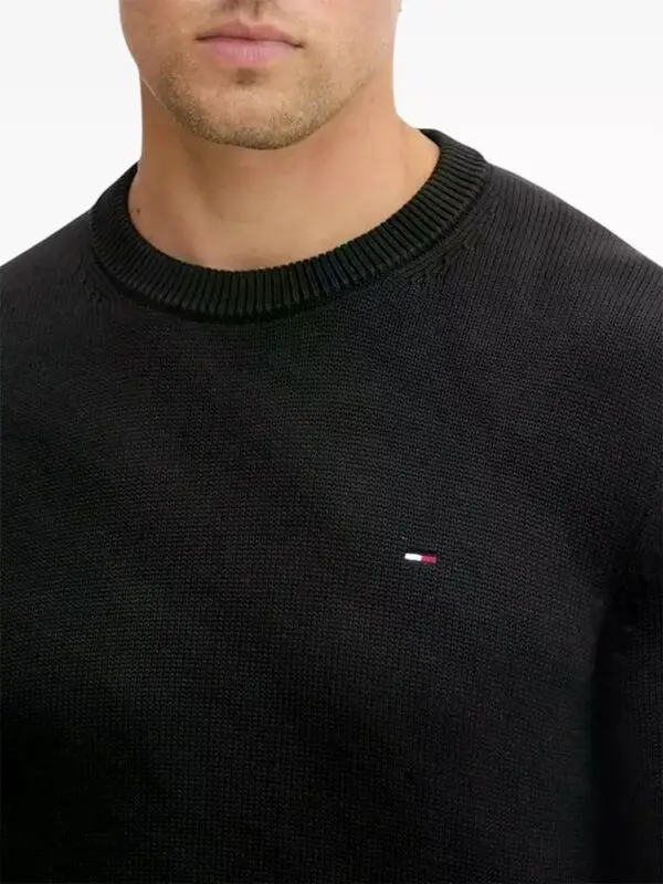 Tommy Hilfiger Logo-patch Cotton Sweater - Black