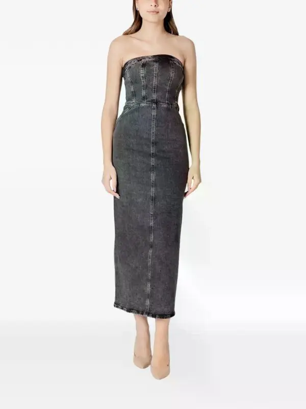 ICHI Strapless Midi Dress