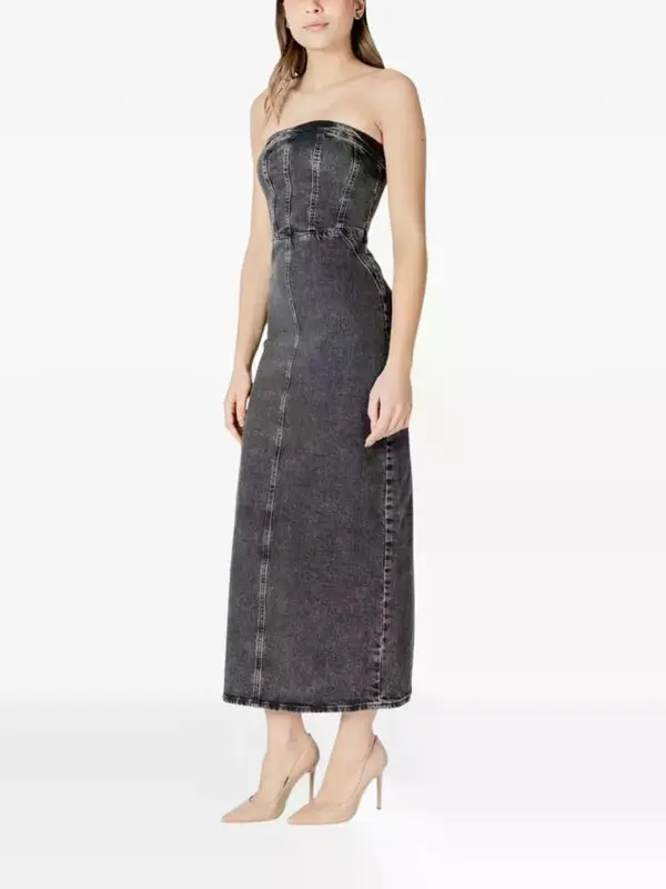 ICHI Strapless Midi Dress