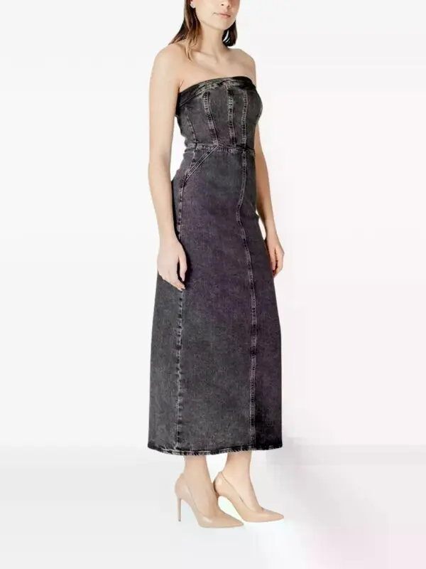 ICHI Strapless Midi Dress