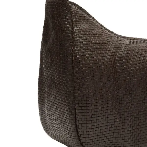 ST. AGNI Woven Bon Bon Shoulder Bag - Coffee