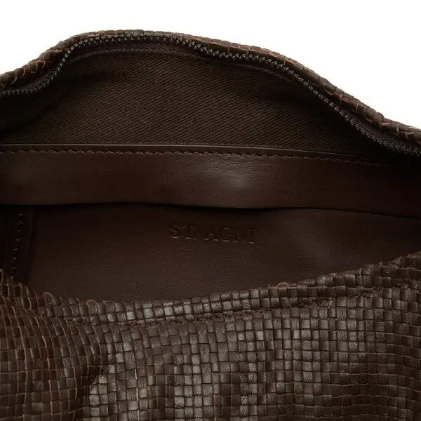 ST. AGNI Woven Bon Bon Shoulder Bag - Coffee