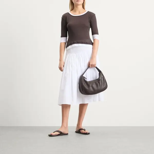 ST. AGNI Woven Bon Bon Shoulder Bag - Coffee
