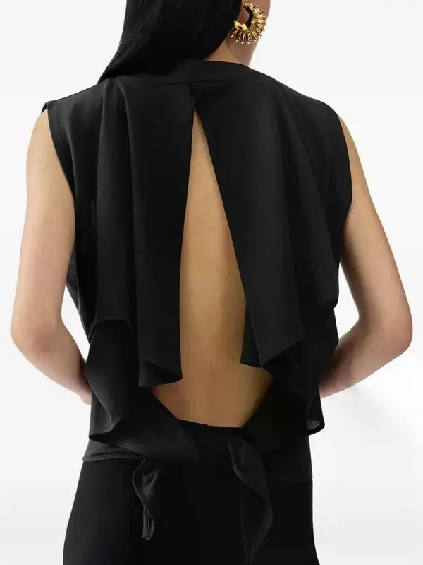 Jacquemus Open-back Draped Blouse - Black