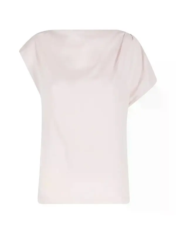 MEIMEIJ Asymmetric Draped Blouse - Pink