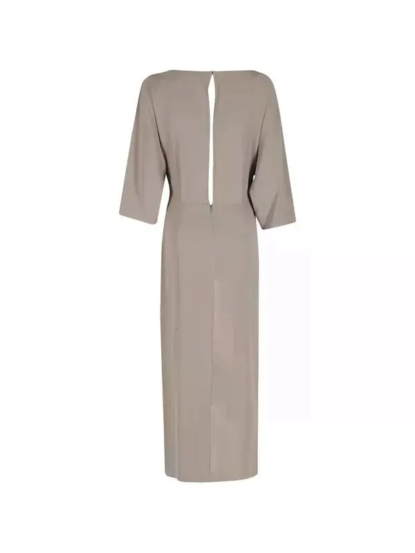 MEIMEIJ Wrap-style Open-back Midi Dress - Neutrals