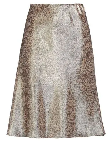Celine Midi Skirt Size Silk, Metallic Polyester - Beige