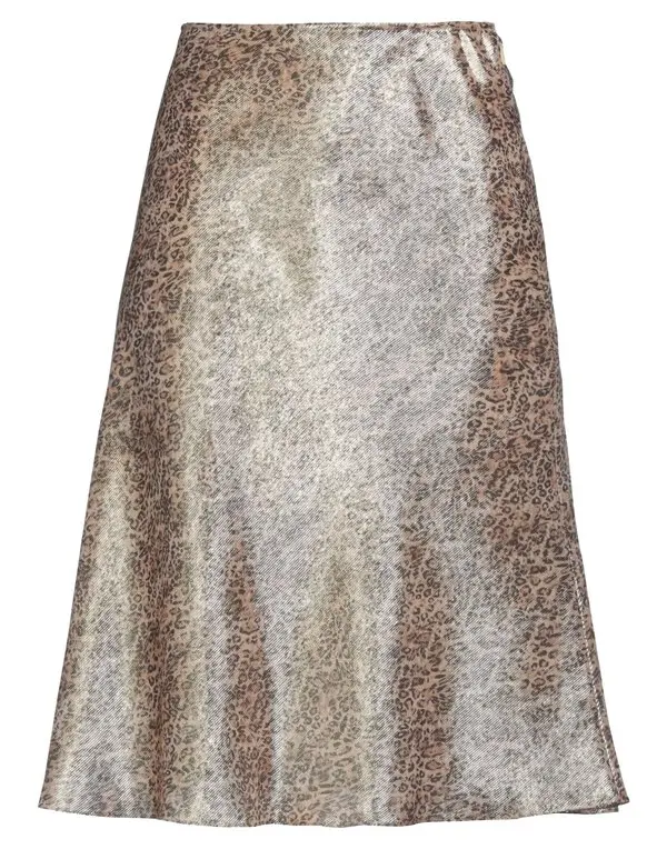 Celine Midi Skirt In Silk And Metallic Polyester