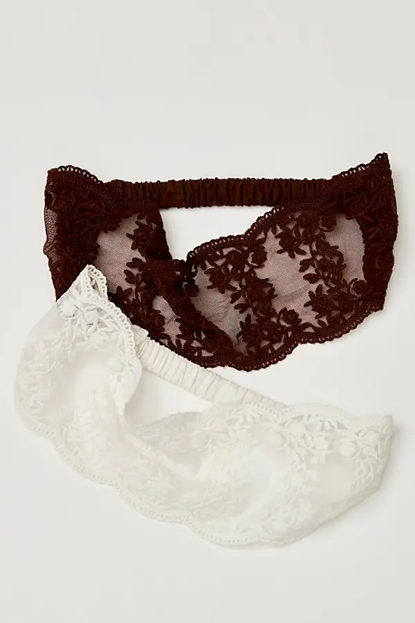 Free People Solana Lace Headband - Chocolate