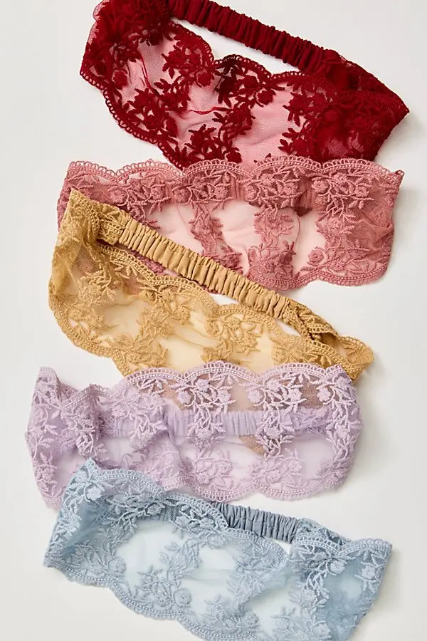 Free People Solana Lace Headband - Tea