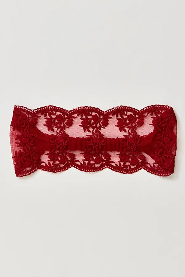 Free People Solana Lace Headband - Wine