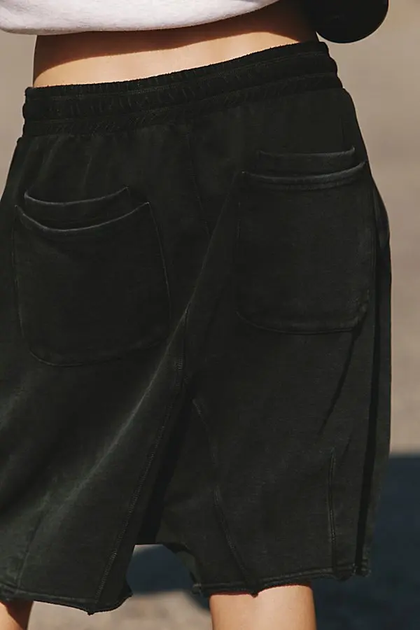 Free People Making Waves Knee Length Shorts - Black