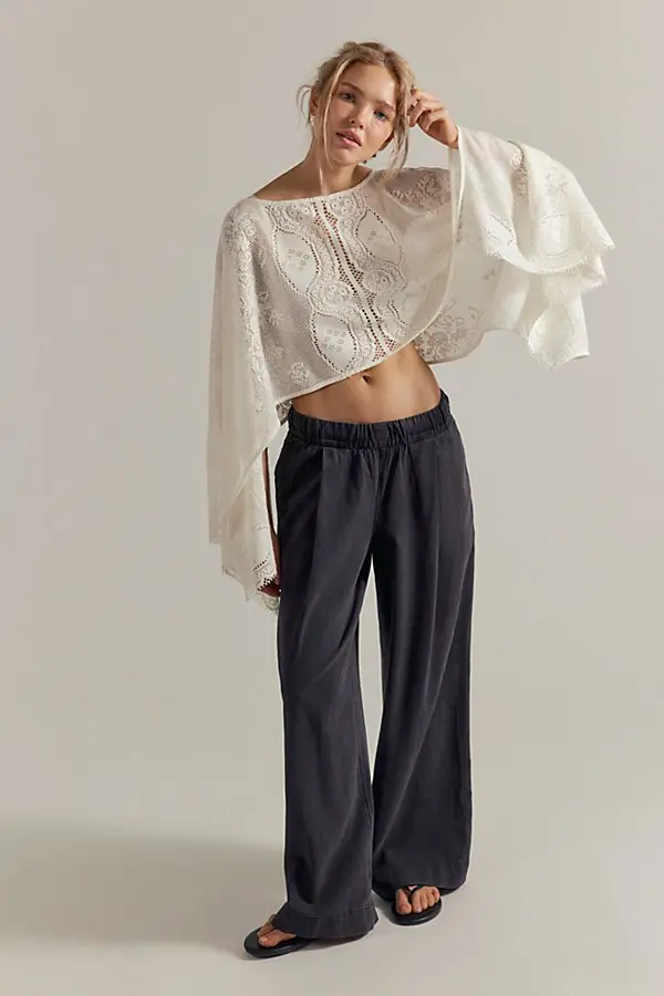 Free People Tidal Moon Low-rise Pull-on Pants - Black