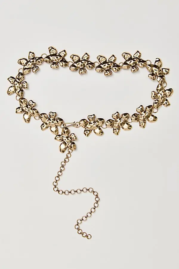 Free People Spring Equinox Chain Belt - Gold Rush