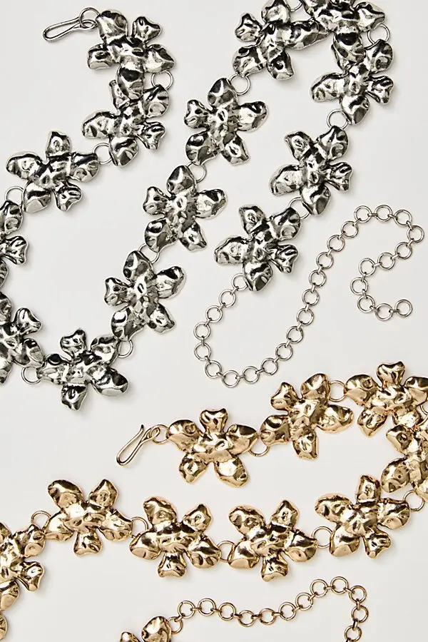 Free People Spring Equinox Chain Belt - Silver Lining