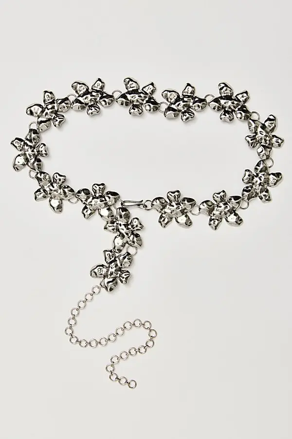 Free People Spring Equinox Chain Belt - Silver Lining