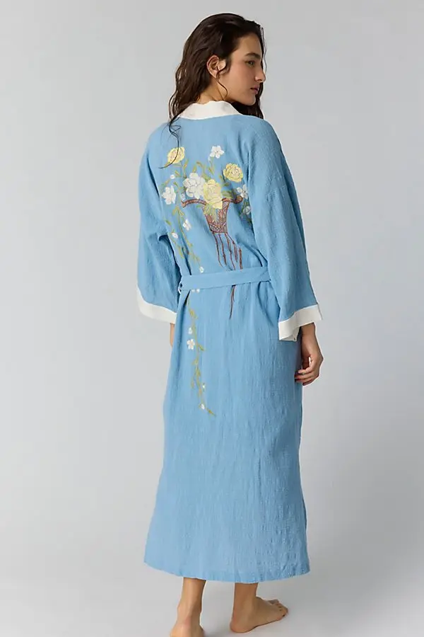 Free People Don't Worry Baby Robe - Dusk Blue