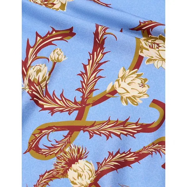 Loewe Printed Square Silk Scarf - Light Blue/blue